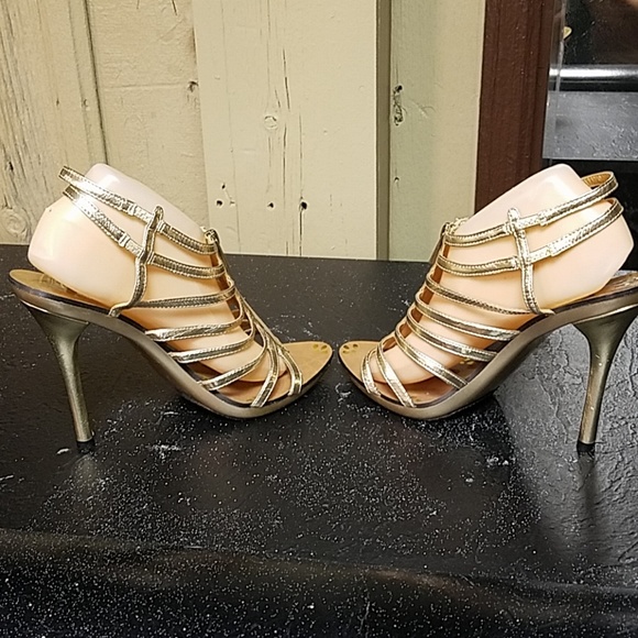 Anne Michelle | Shoes | Ann Michellele Gold Strappy Heels | Poshmark